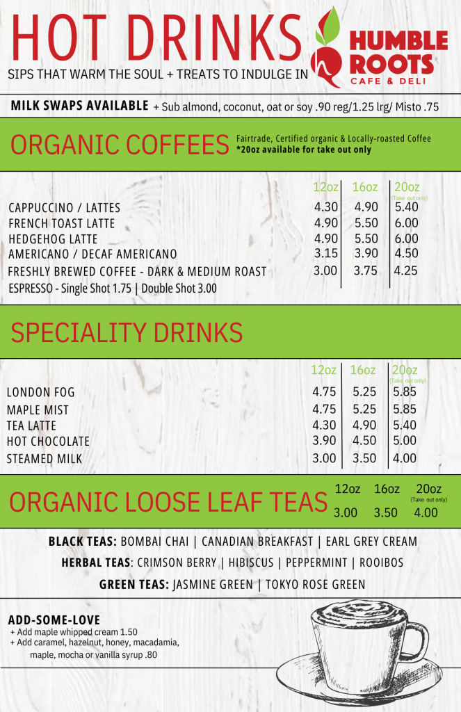 Menus – Humble Roots Cafe & Deli