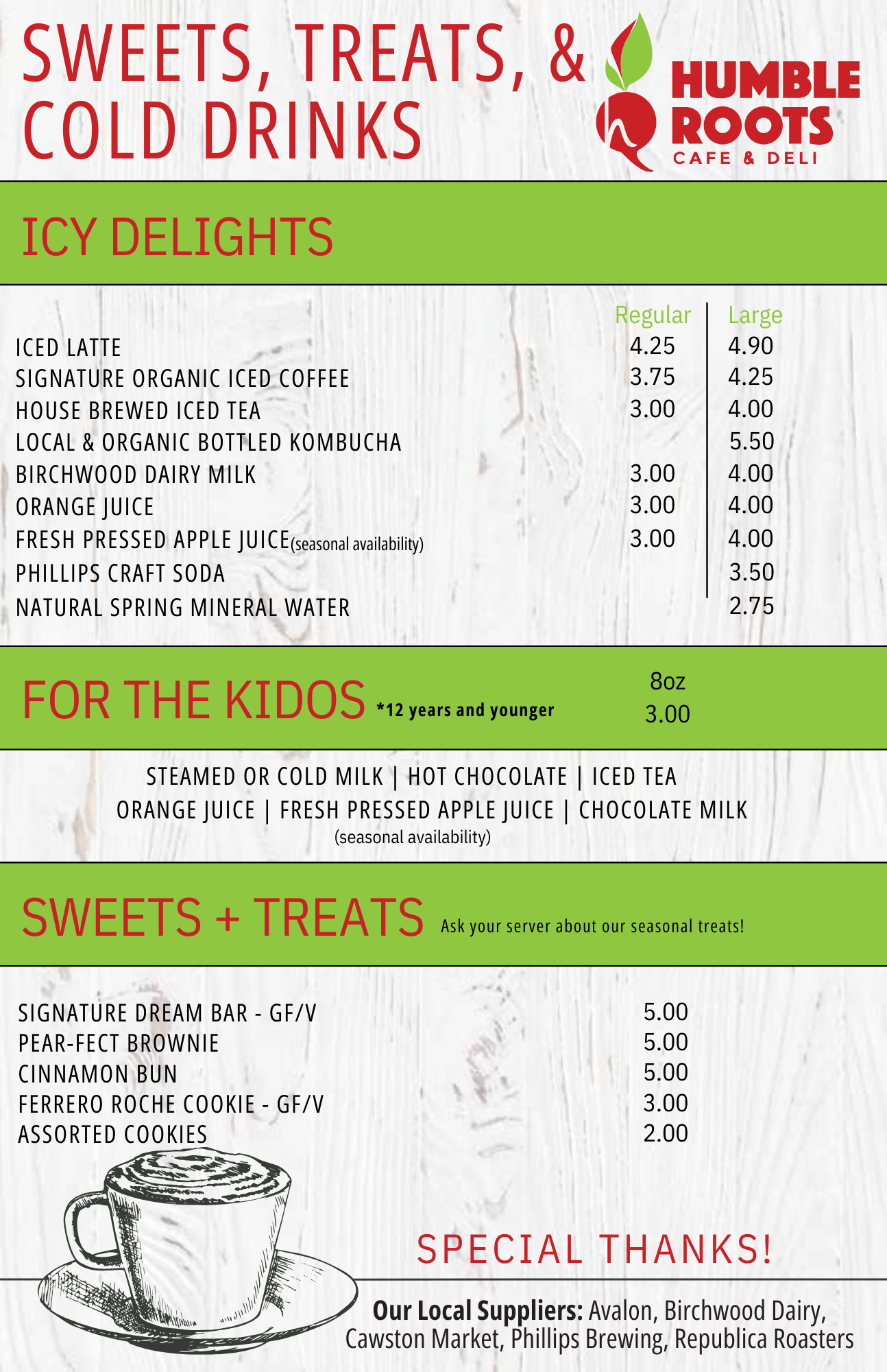 Menus – Humble Roots Cafe & Deli